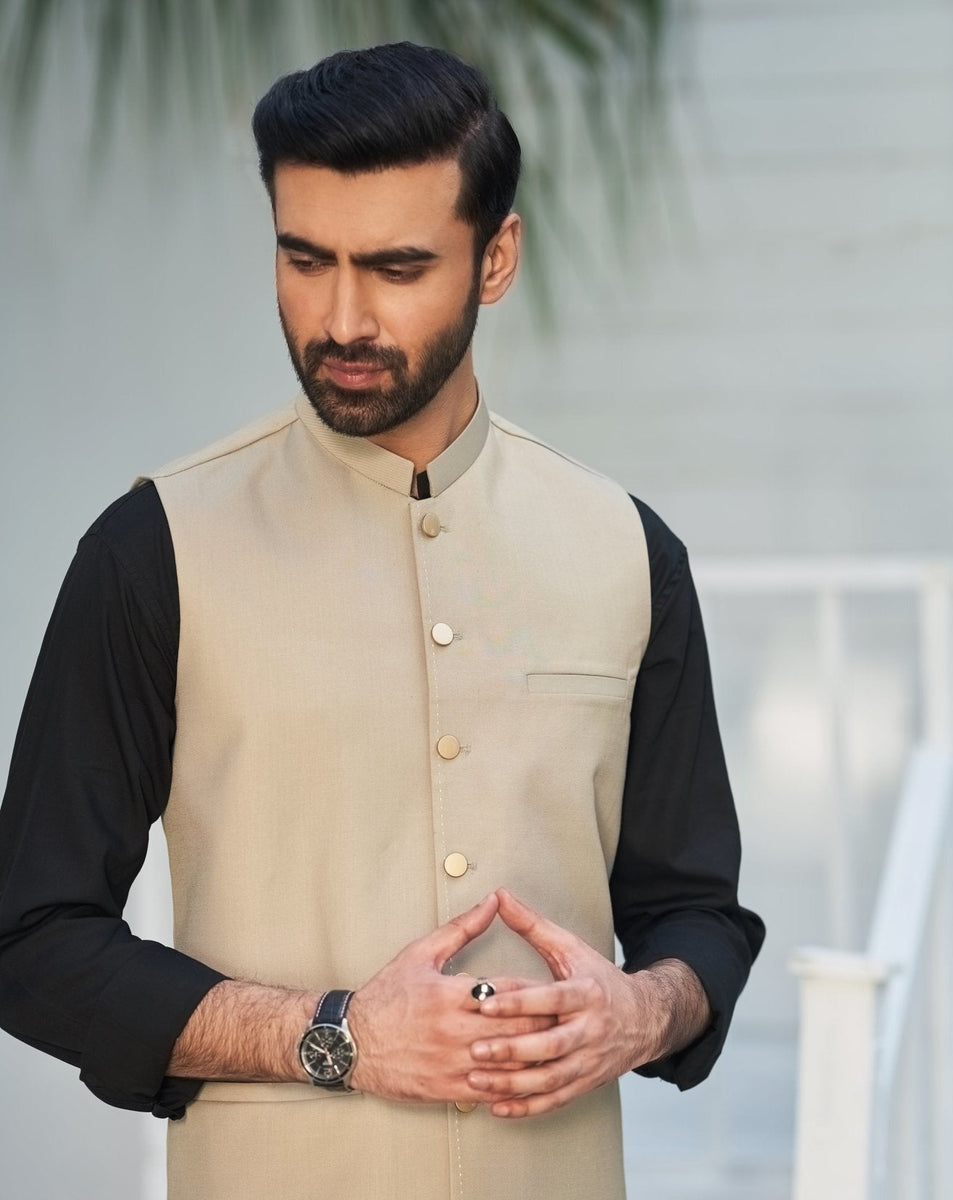 Beige Colored Tropical Suiting Waistcoat - Menswear Collection ...