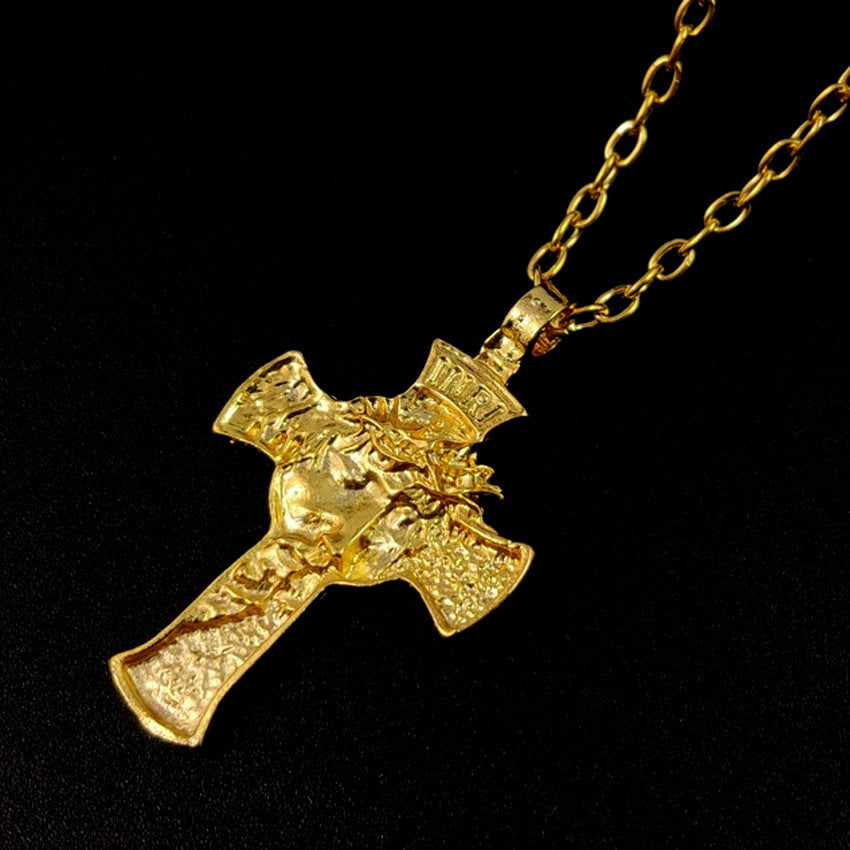 New Thorns Jesus Cross Necklace For Men – Pakistani Dresses